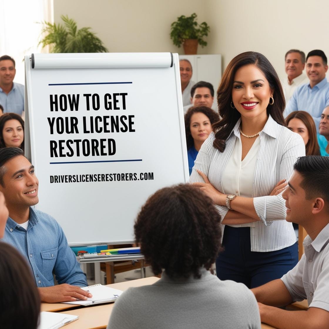 Teacher In a Classroom with Flip Chart - Drivers License Restorers®